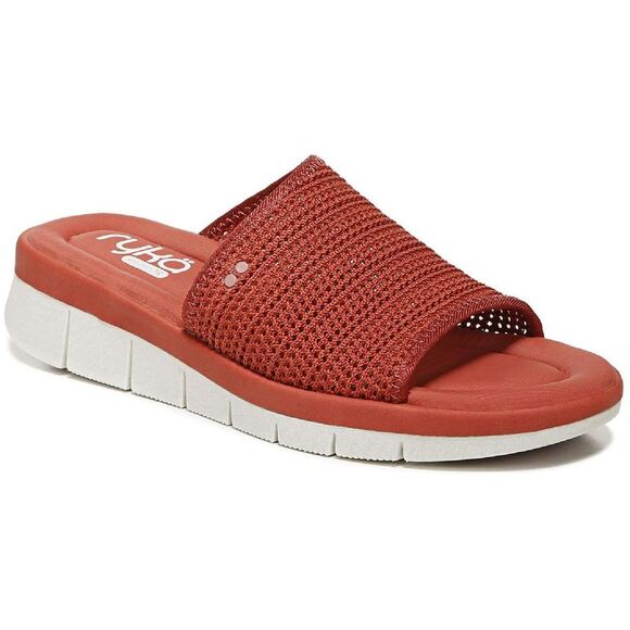 Ryka | Shoes | Ryka Womens Ellie Red Cushioned Footbed Man Made Wedge ...